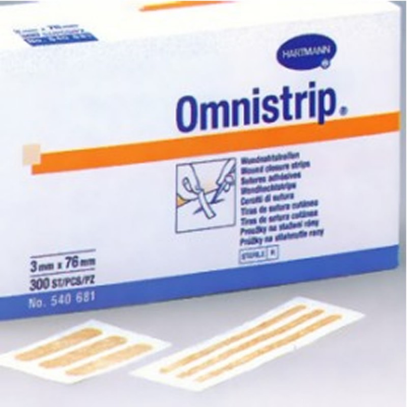 Esparadrapo Omnistrip 3 mm. x 76 mm. 250 piezas | Suministros Médicos
